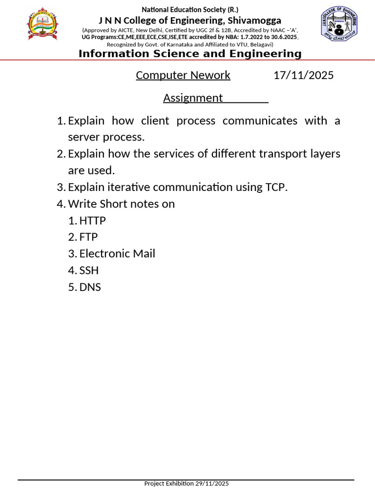 Computer Network Assignment | PDF