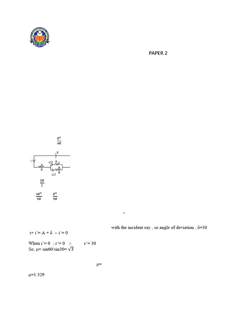 Physics_xii_ms Practice Paper 2 | PDF | Transformer | Inductor
