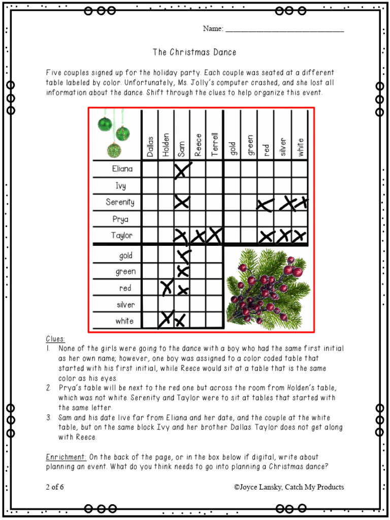Christmas Logic Puzzle | PDF