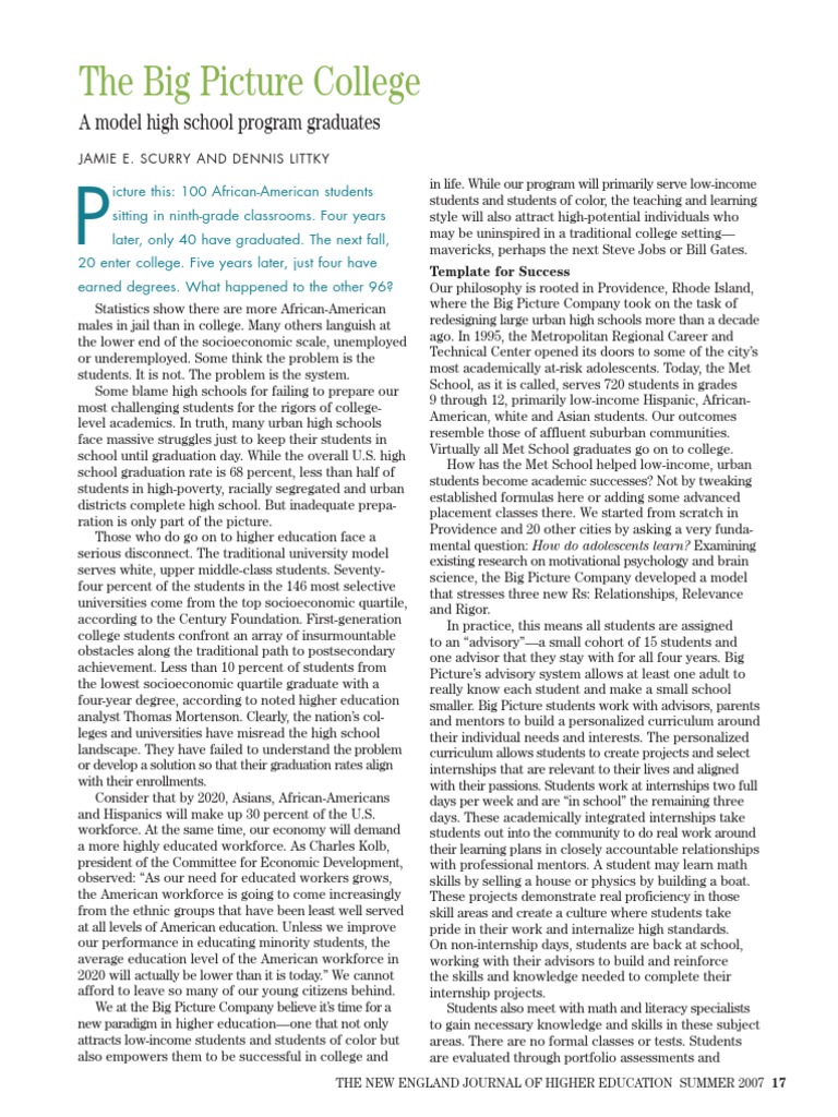 2007-Summer Scurry Littky | PDF | Higher Education | Curriculum