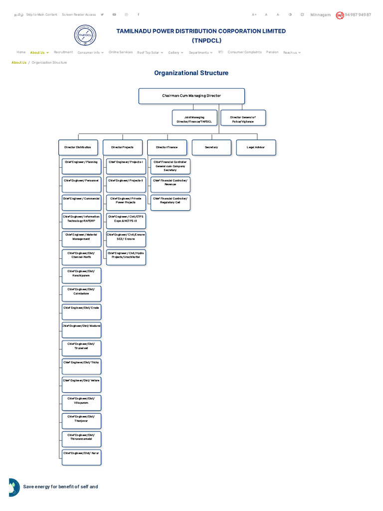 TNPDCL Organizational Structure Overview | PDF | Smart Devices ...