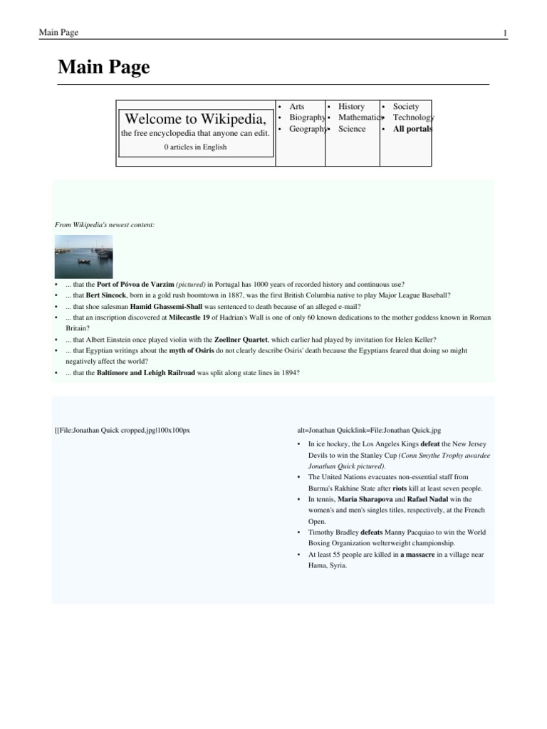 Main Page: Welcome To Wikipedia | PDF | Creative Commons License ...