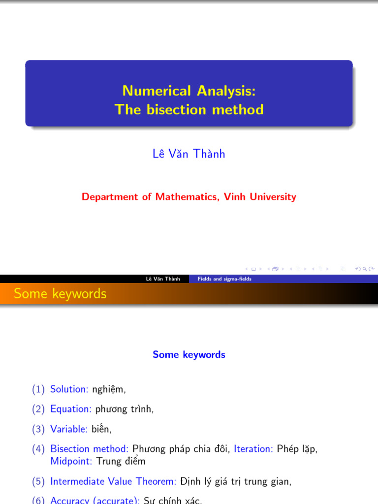 1 the Bisection Method | PDF | Mathematics Of Computing | Mathematical ...