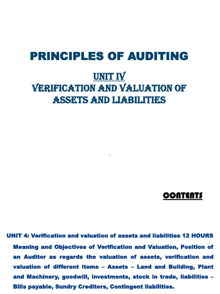 Auditing Unit 4 | PDF | Valuation (Finance) | Leasehold Estate