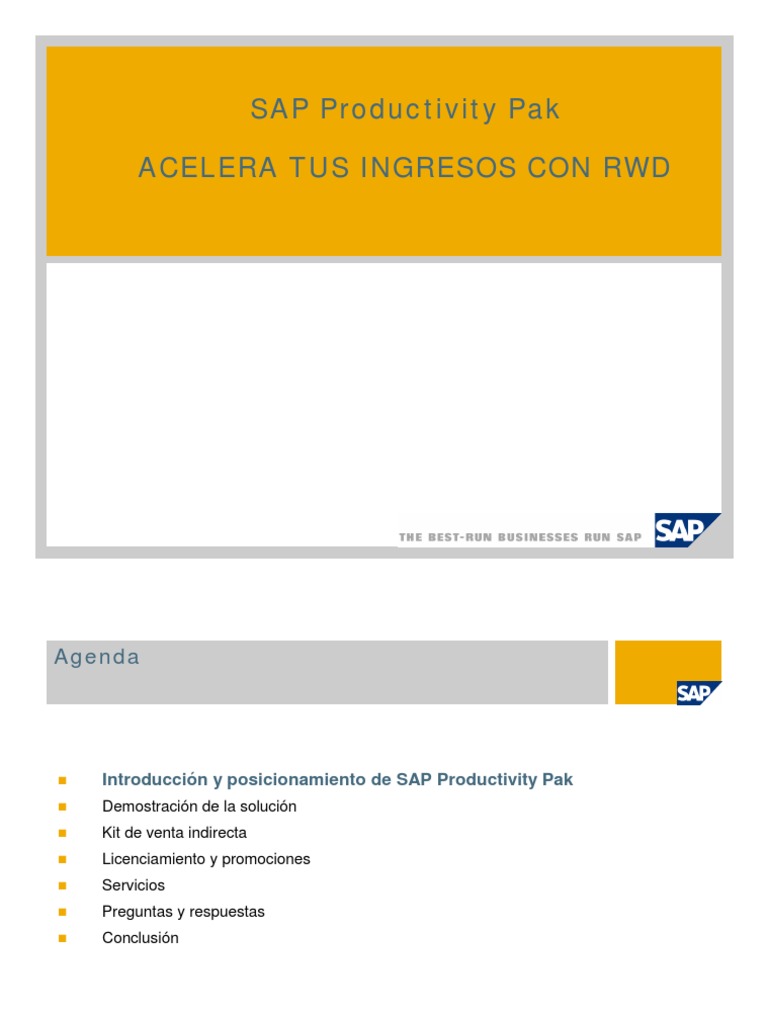 Sap Productivity Pak | PDF | Sap Se | Red mundial