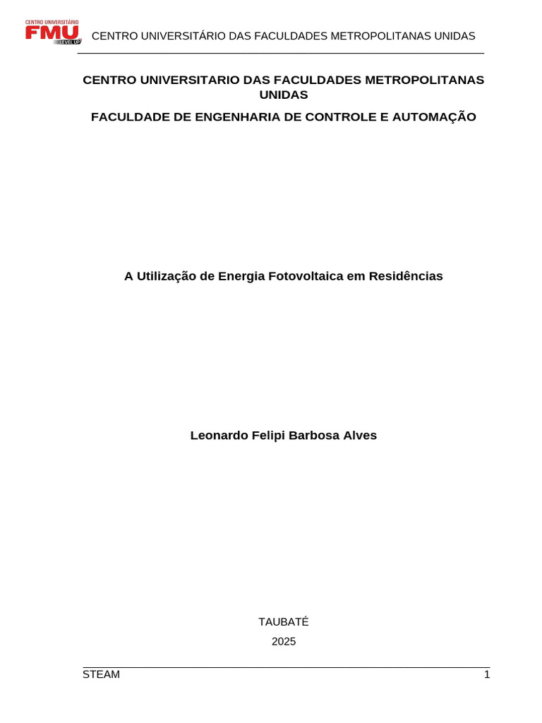 MODELO DE PRÉ-PROJETO FINAL DE CURSO EM ENGENHARIA v1.1 | PDF | Fotovoltaica | Energia solar
