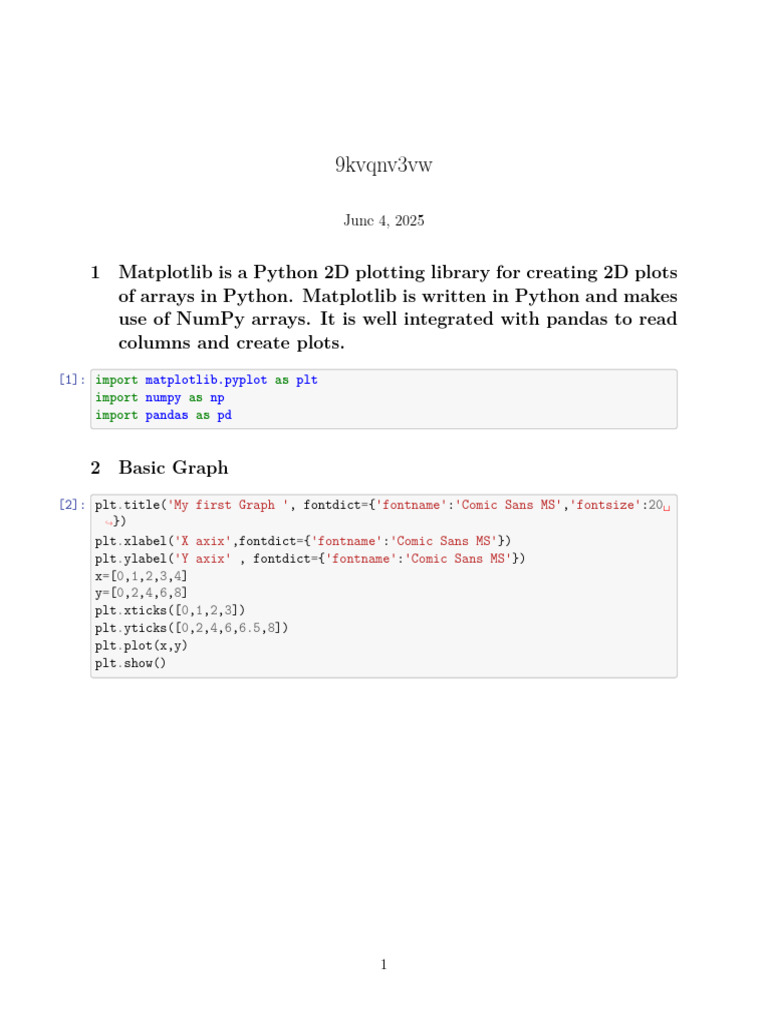 Mat Plot Lib | PDF | Pie Chart | Science Software