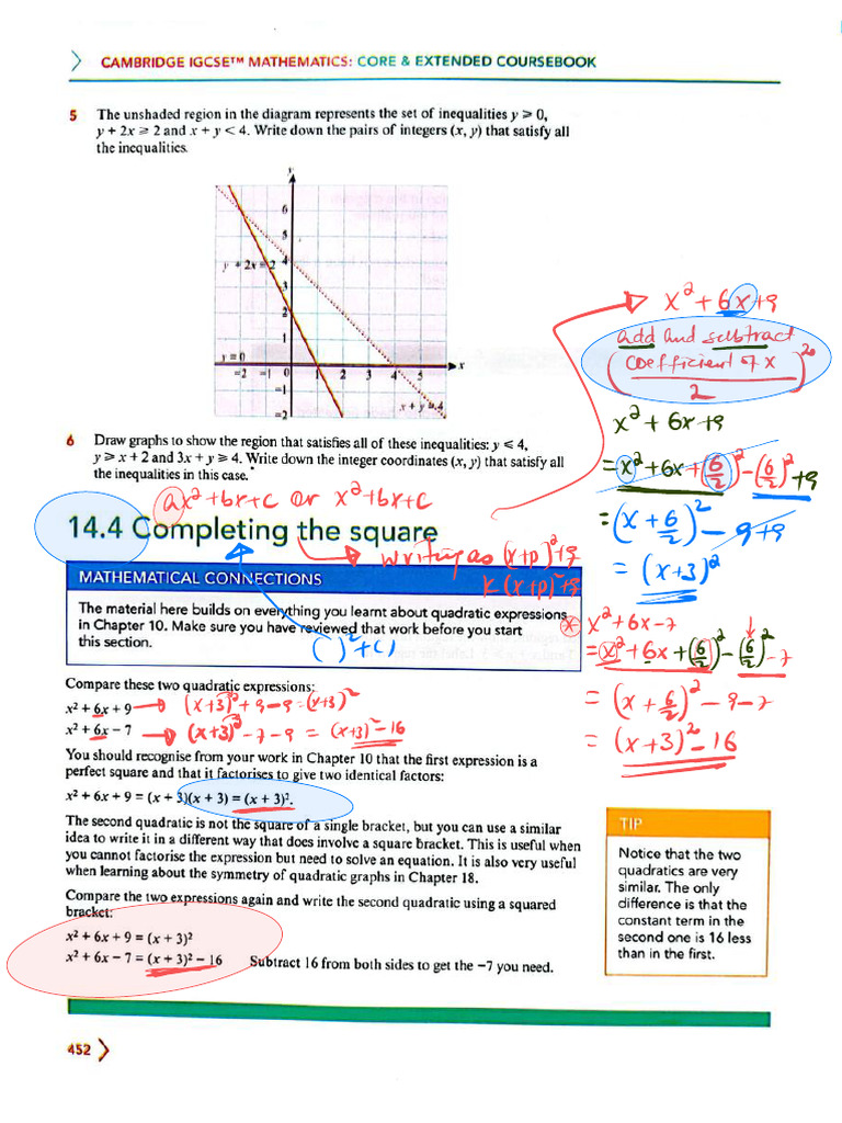 Completing the Square and Quadratic Formula (2) | PDF | Algebra ...