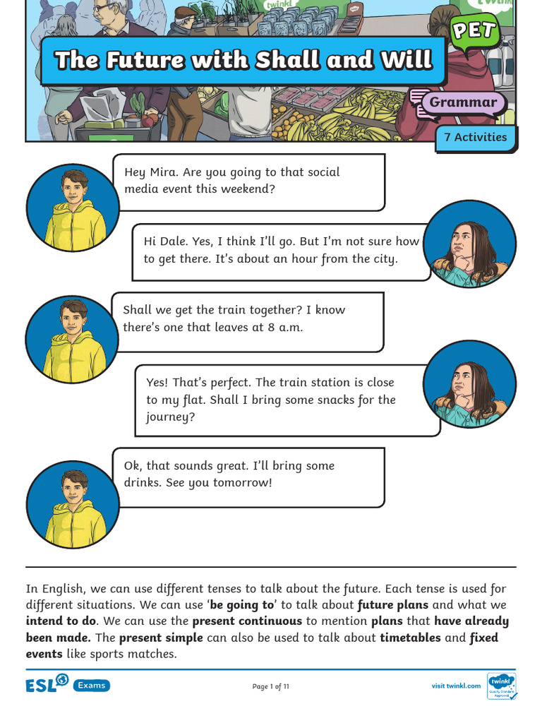 Future Tenses: Shall vs. Will Guide | PDF | English As A Second Or ...