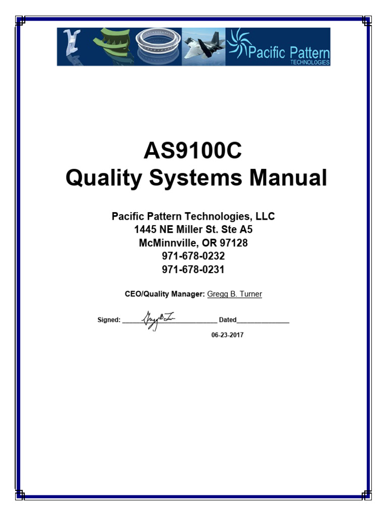 AS9100c-Quality Manual Rev - 062317, GT | PDF | Quality Management ...