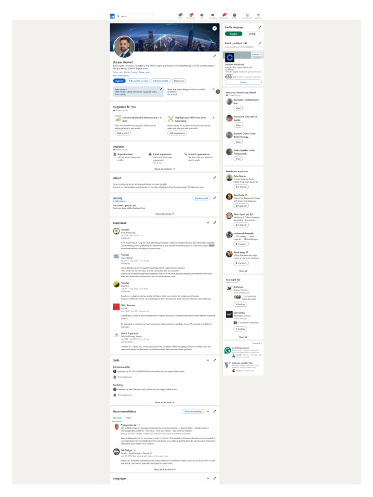 Adam Howell Linkedin | PDF