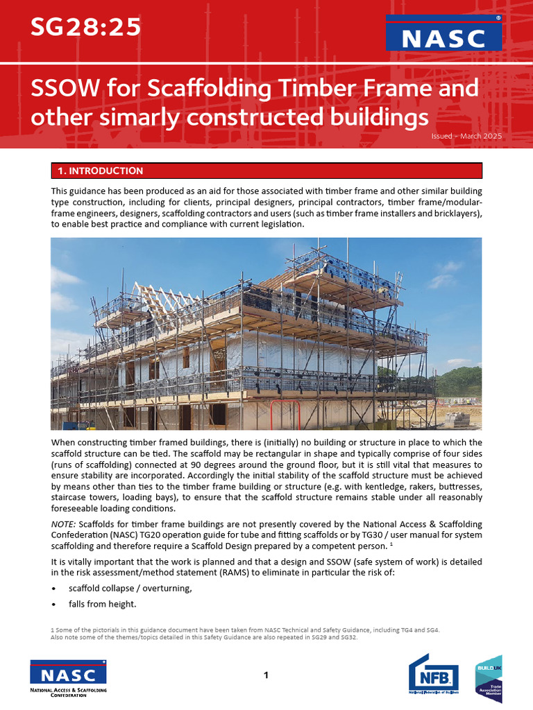 Scaffolding Safety for Timber Frame Construction | PDF | Scaffolding