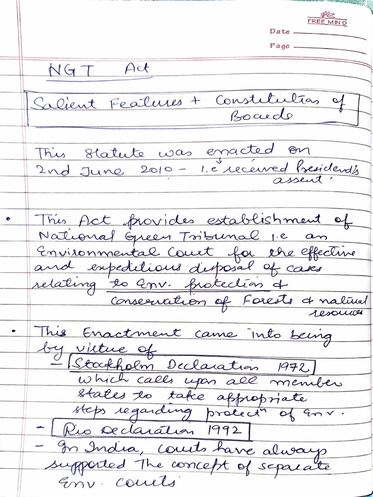 Salient Features of NGT Act 2010 | PDF