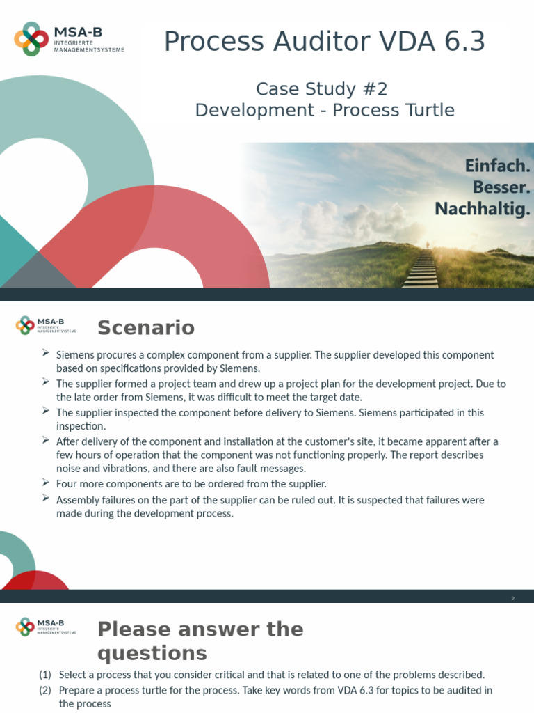 VDA 6.3 Case Study #2 Development - Process Turtle | PDF