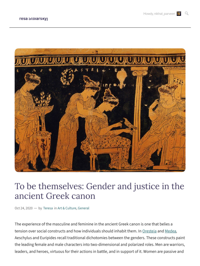 To Be Themselves_ Gender and Justice in the Ancient Greek Canon ...