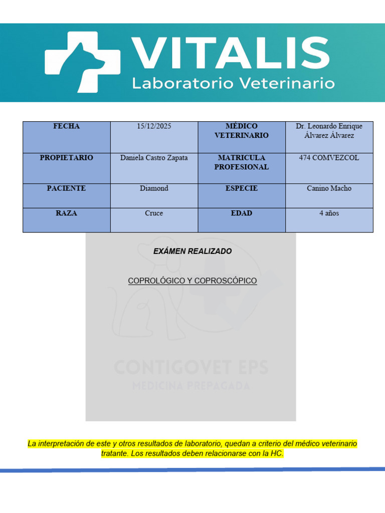 Coprologico + Coproscopico Diamond | PDF
