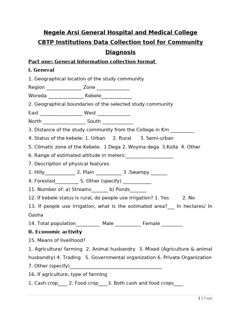 CBTP sample questions for institutions survey | PDF | Sanitation | Toilet