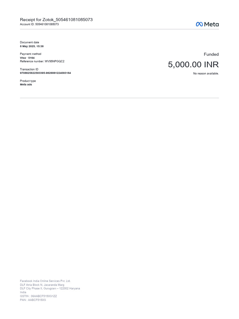 Meta Ads Invoice 8th May | PDF
