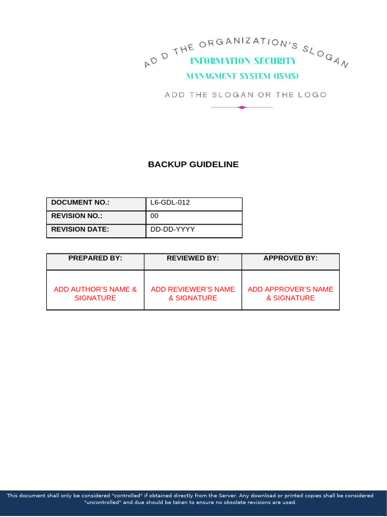 Data Backup Guidelines and Procedures | PDF | Backup | Verification And ...