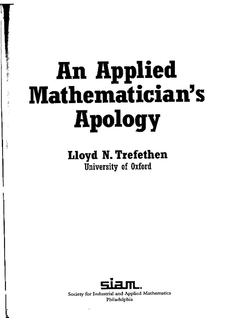 Trefethen - An Applied Mathematician's Apology | PDF