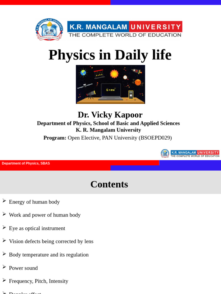 Physics in Daily Life Unit-II | PDF | Eye | Human Eye
