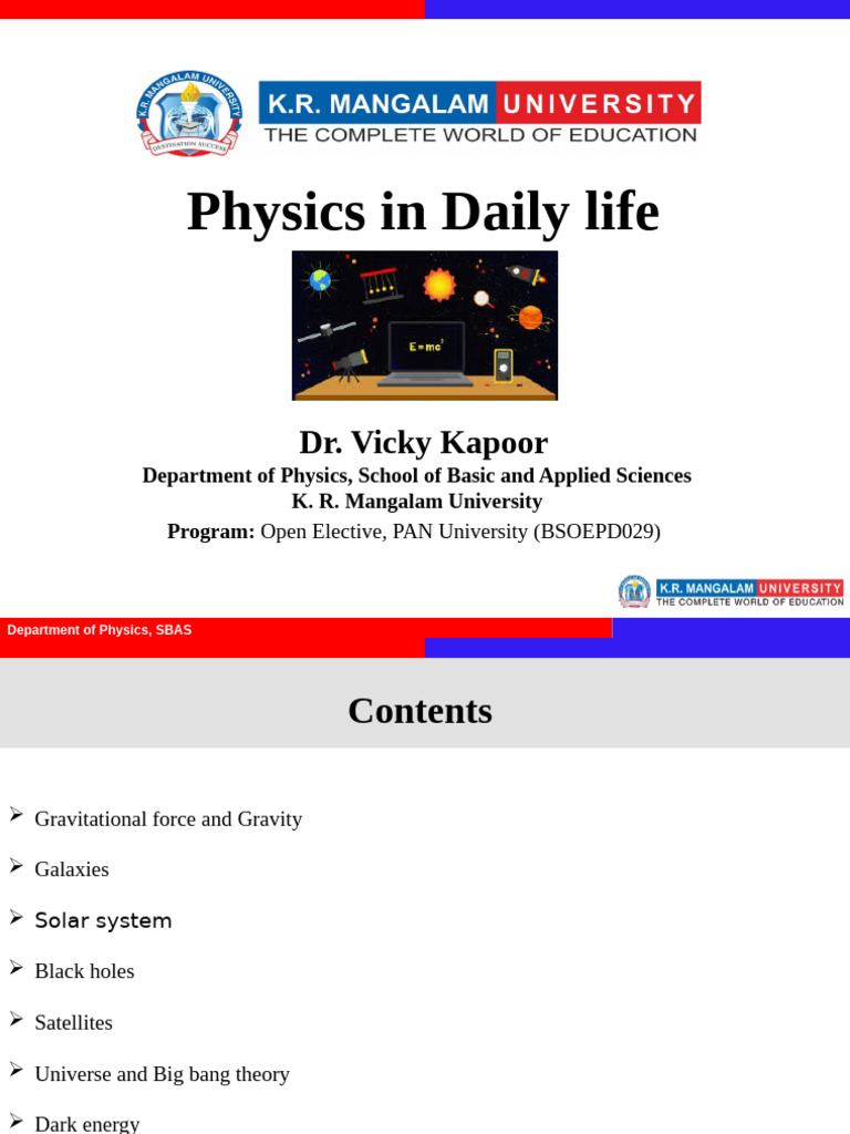 Physics in Daily Life Unit-IV(1) (1) | PDF | Solar System | Stars