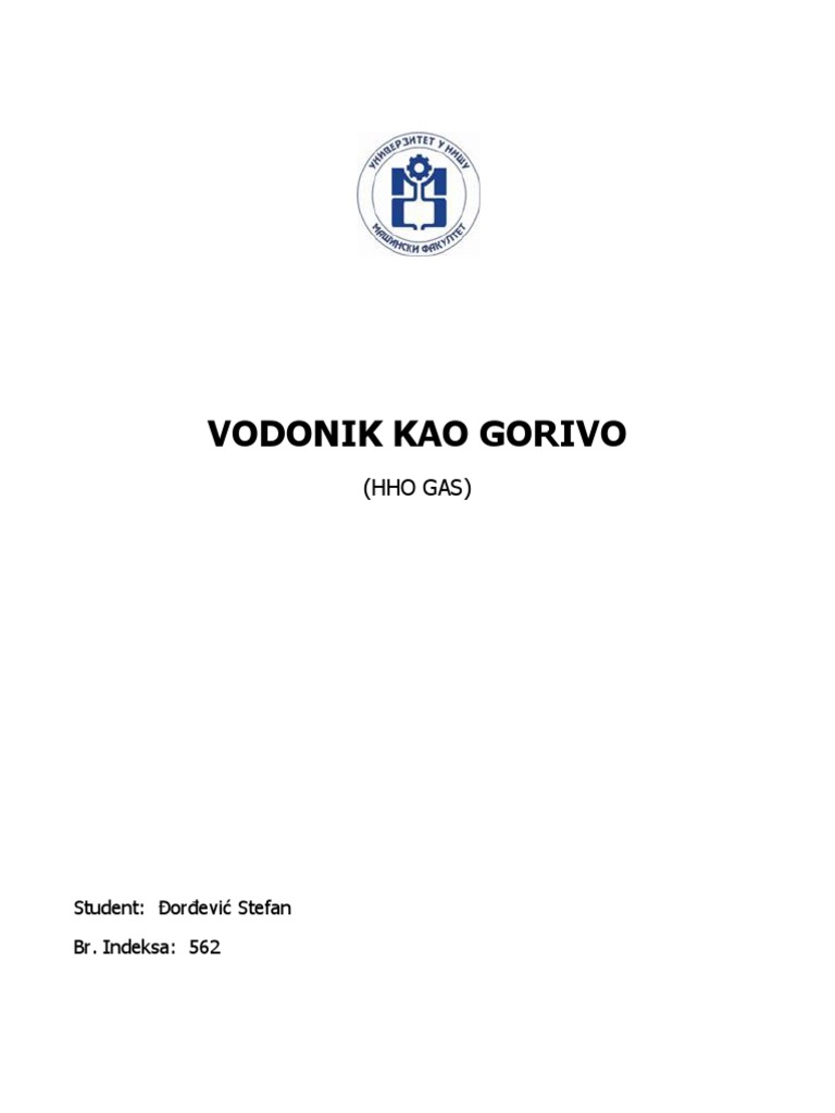 Vodonik Kao Gorivo. Gotovo | PDF