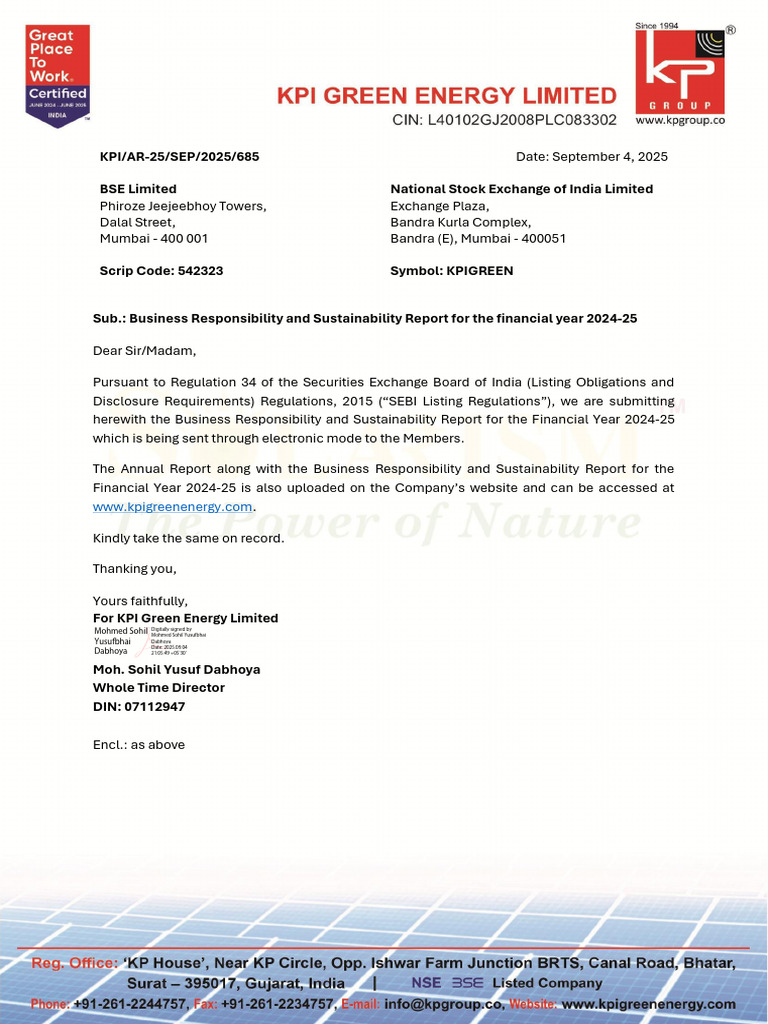 Disclosure Requirements) Regulations, 2015 ("SEBI Listing Regulations ...