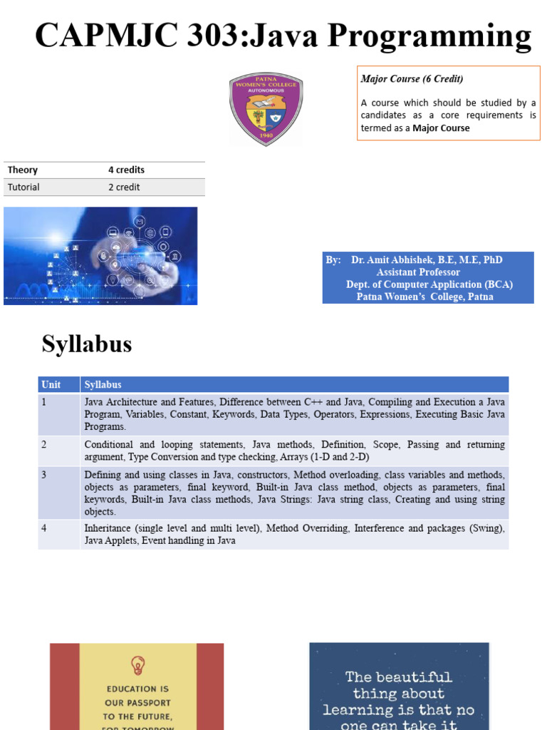 Java Programming Course Syllabus | PDF | Java Virtual Machine | Integer ...