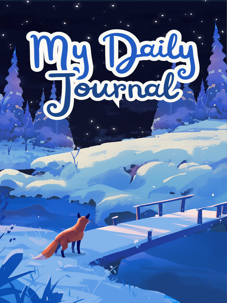 Blue and Black Illustrative My Daily Journal Book Cover | PDF