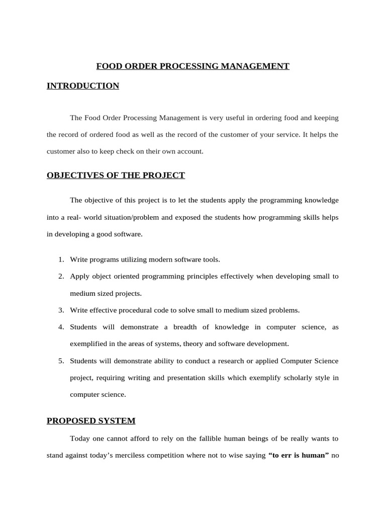 Food Order Processing Management System | PDF | Software Testing | System