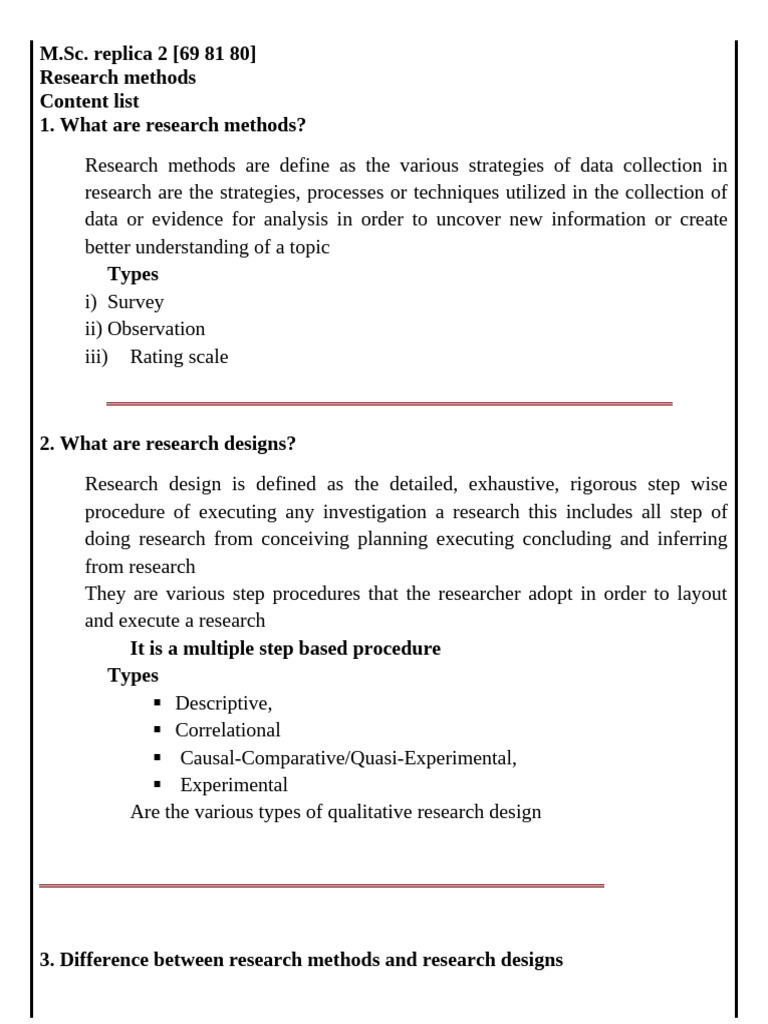 research methods 2 questions | PDF | Experiment | Methodology