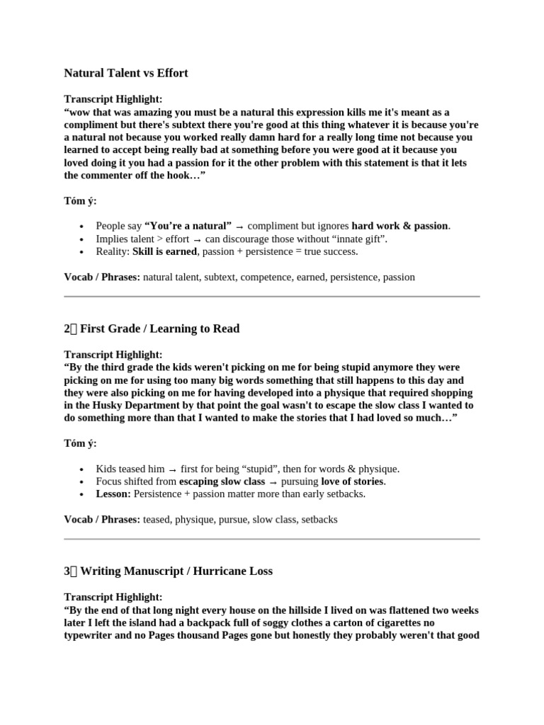 Natural Talent Vs Effort | PDF | Motivation | Motivational