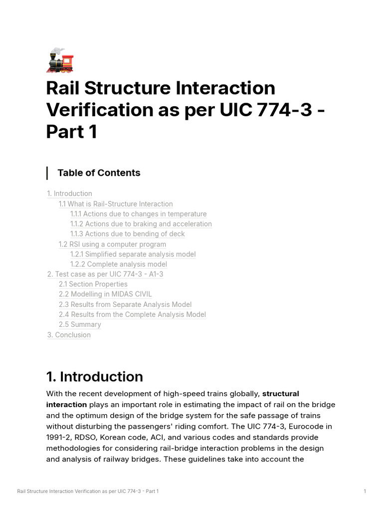 Rail-Structure Interaction UIC 774-3 Guide | PDF | Beam (Structure ...