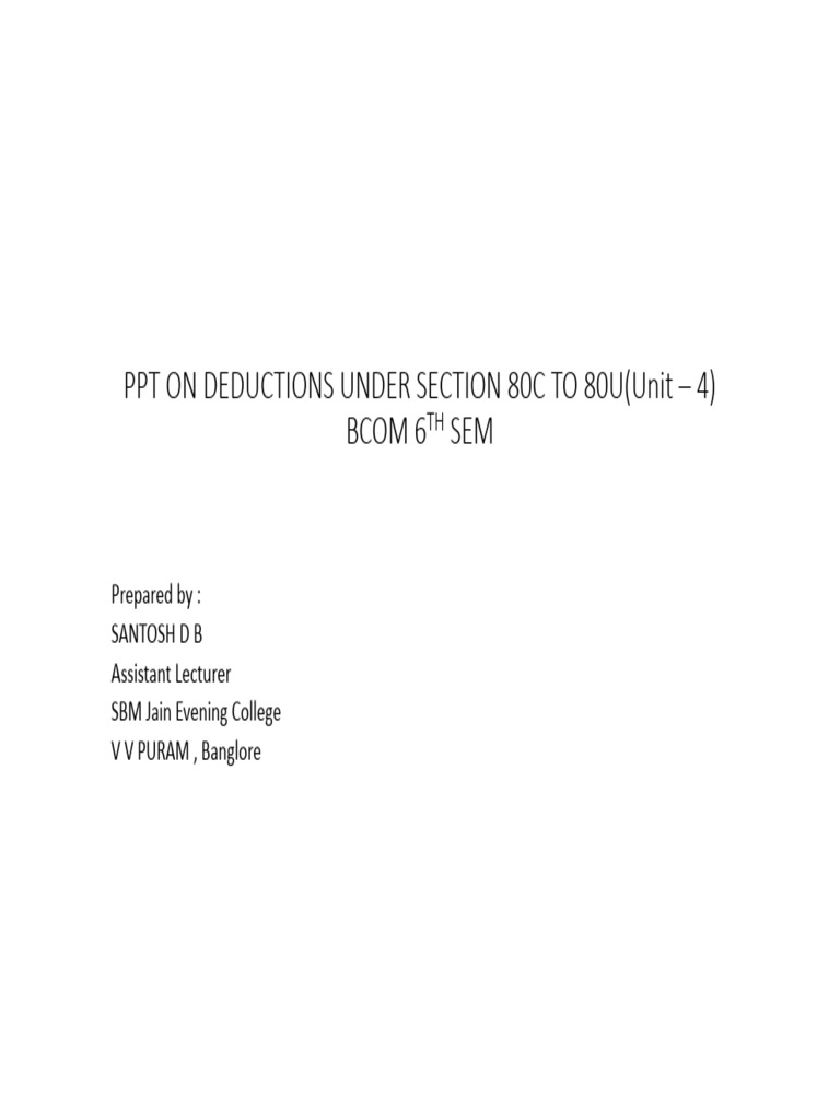 Deductions Under Sections 80C to 80U | PDF | Pension | Insurance