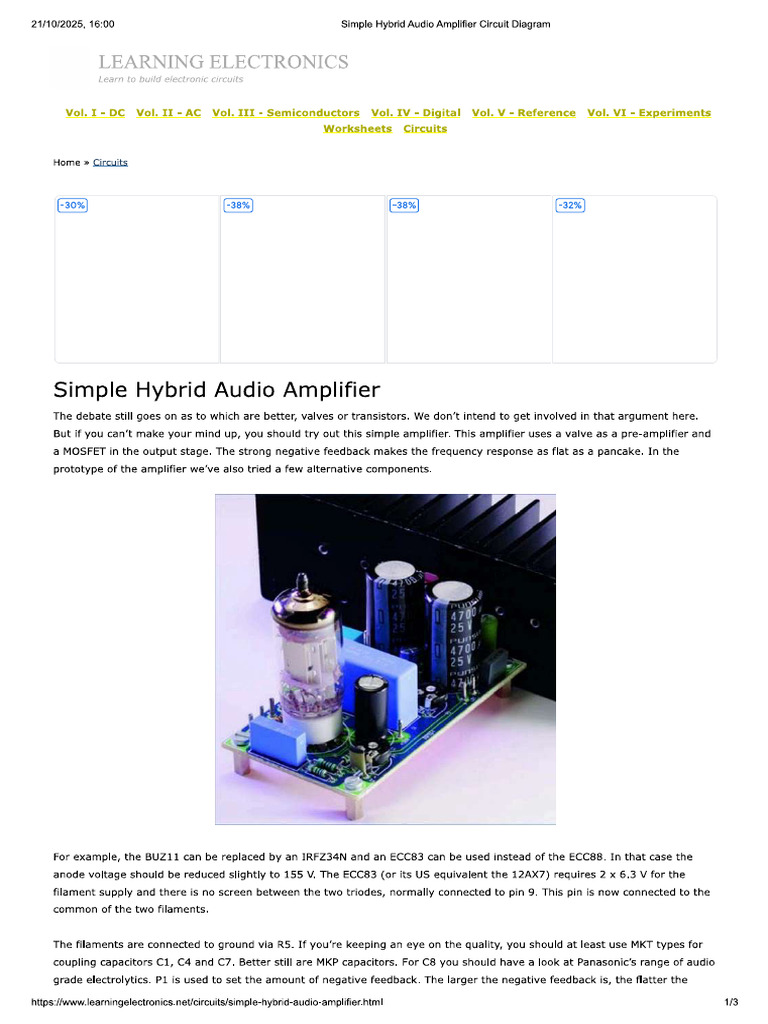 Simple Hybrid Audio Amplifier | PDF