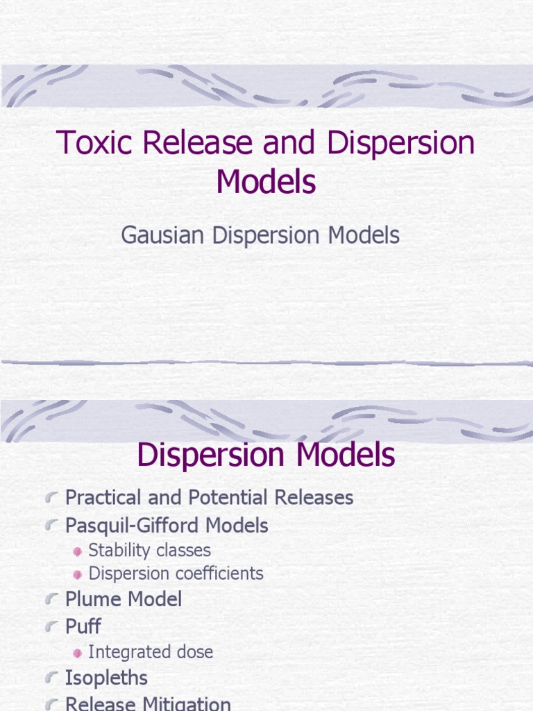 Toxic Release and Dispersion Models | PDF | Contour Line | Logarithm
