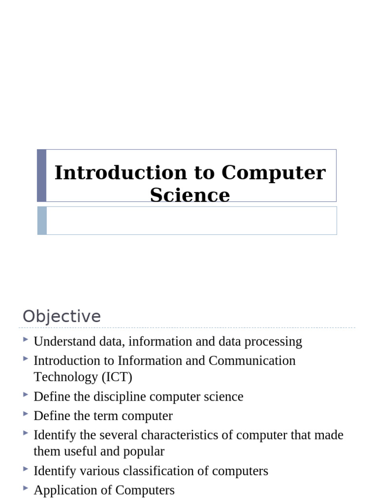 Chapter 1- Introduction to Computer Science | PDF | Microcomputers ...
