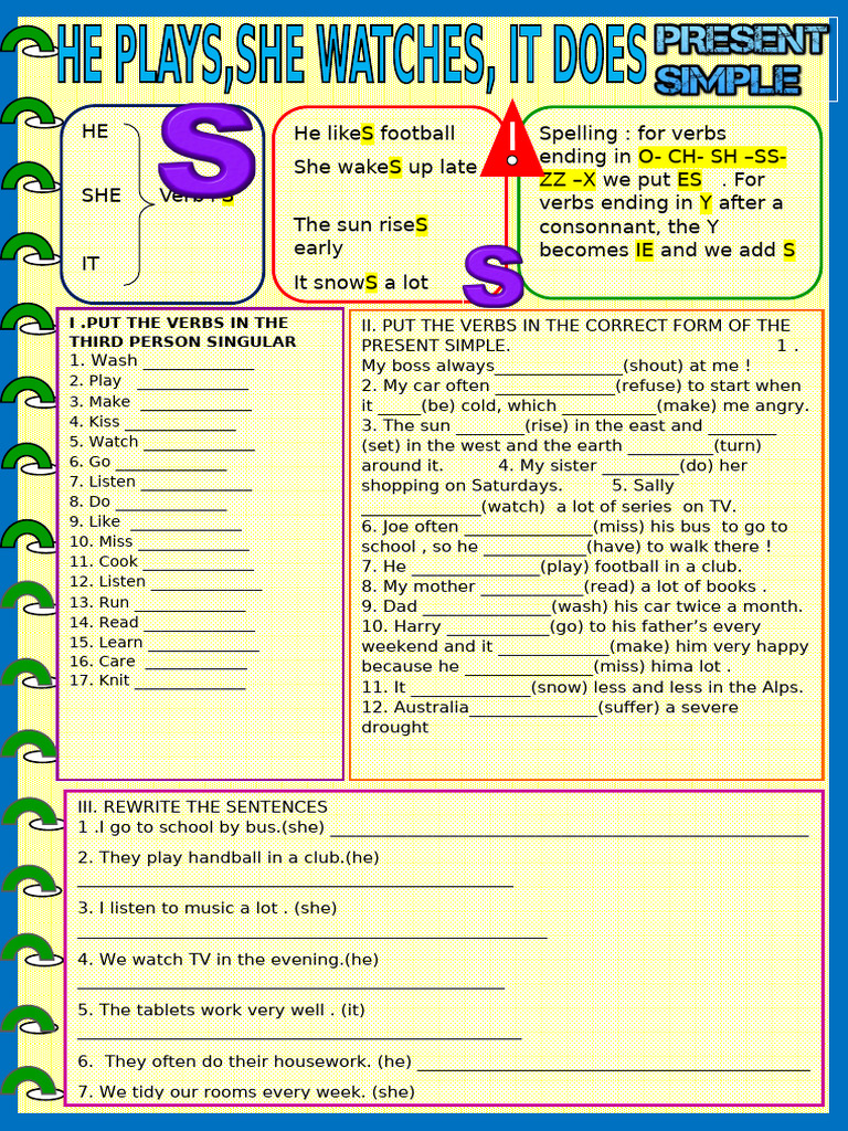 Third Person Singular Verb Forms Guide | PDF | Chess Openings | Linguistics