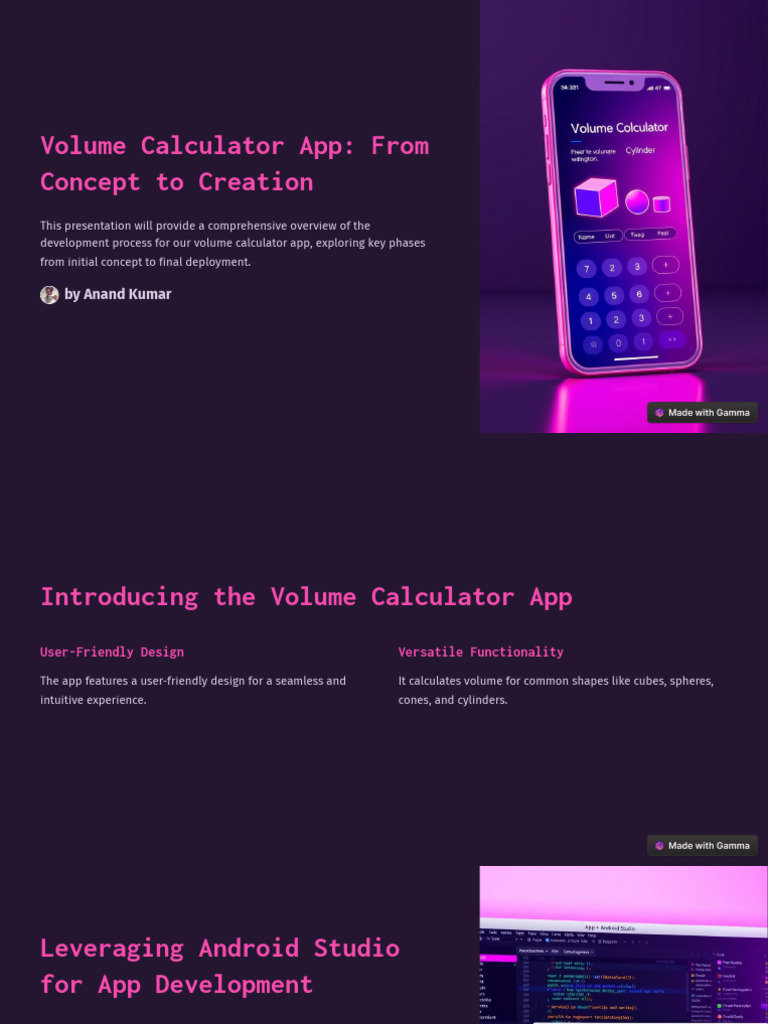 Presentatiion of Volume Calculation | PDF | Usability | Mobile App