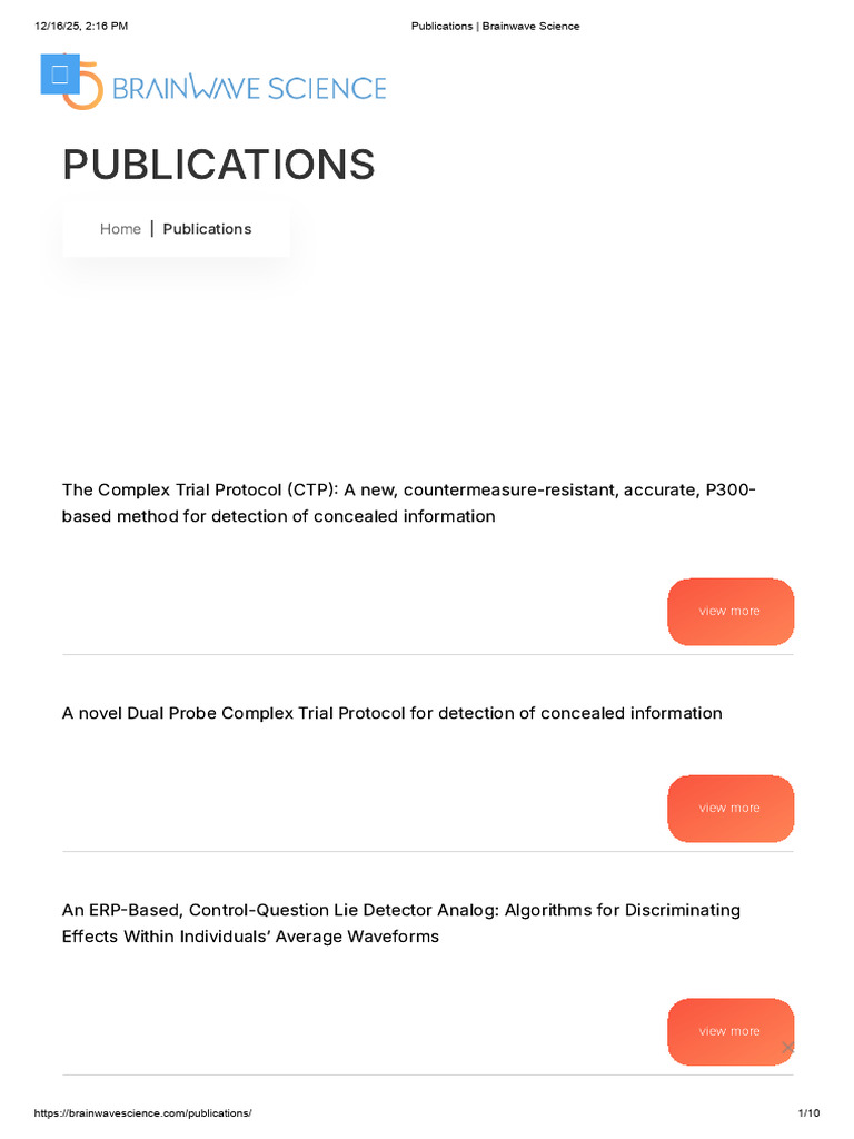 Publications - Brainwave Science | PDF | Event Related Potential ...