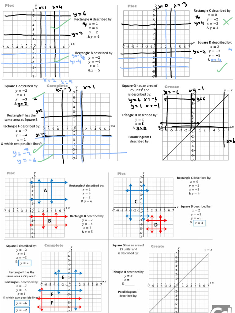 3. Lines Horizontal Vertical Worksheet D A4 | PDF | Area | Rectangle