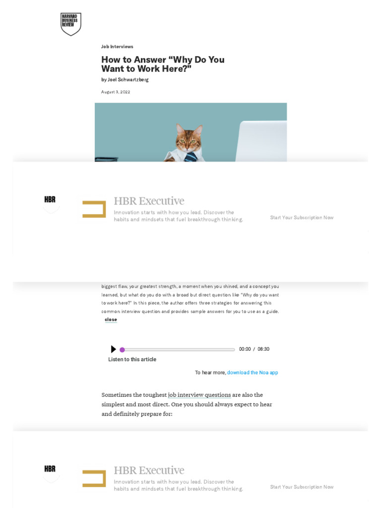 Mastering "Why Do You Want to Work Here?" | PDF | Job Interview ...