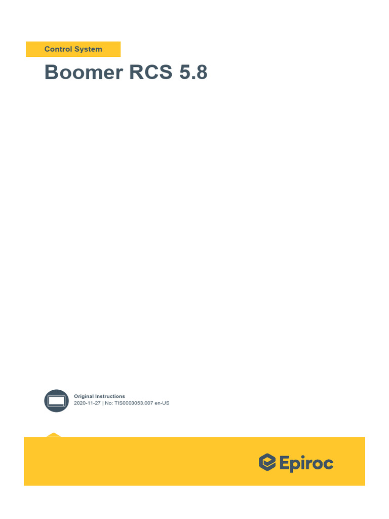 Boomer RCS 5.8 Control System Guide | PDF | Menu (Computing) | Drill