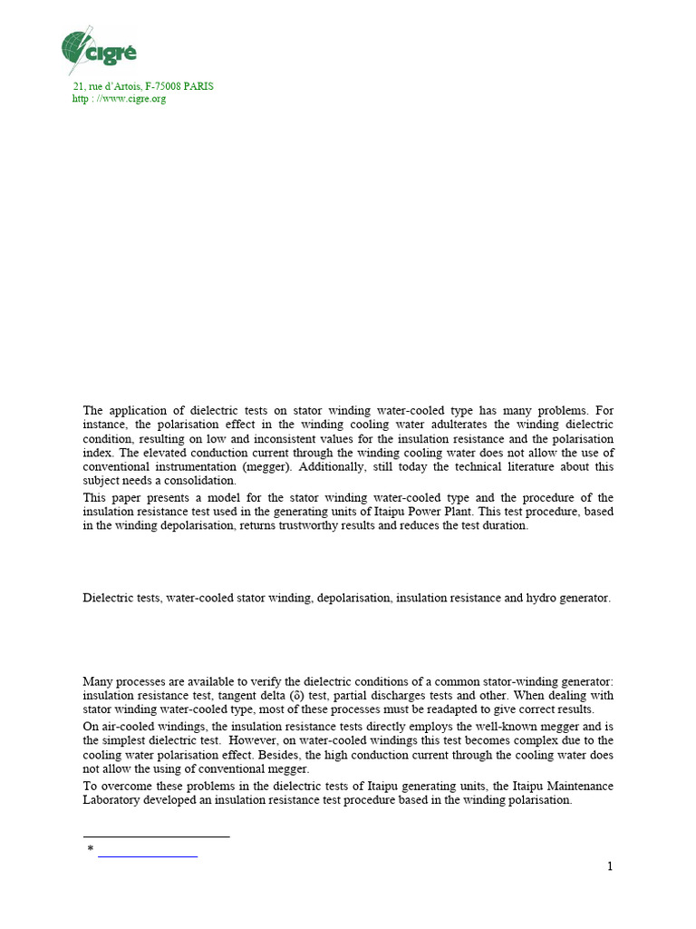 HYDRO GENERATORS WITH WATER-COOLED TYPE STATOR WINDING_ DIFFICULTIES ...
