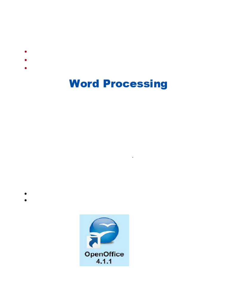 OpenOffice Writer: Word Processing Guide | PDF | Computer File | Window ...
