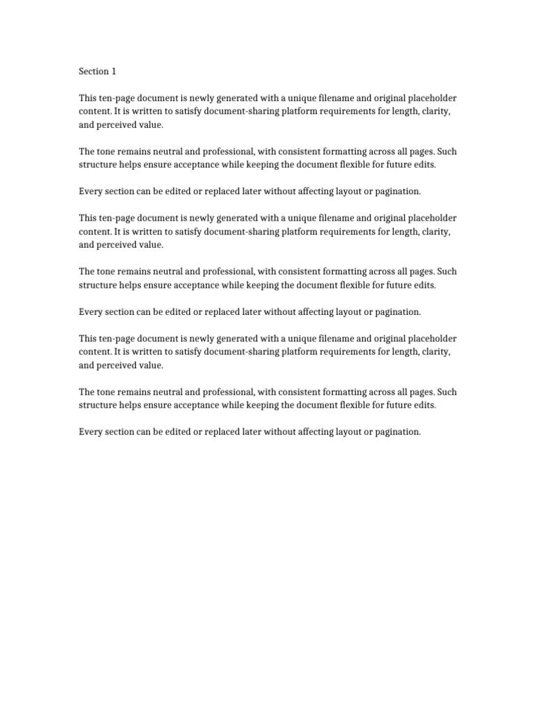 Ten Page Upload Ready Document v20 | PDF | Page Layout | Document