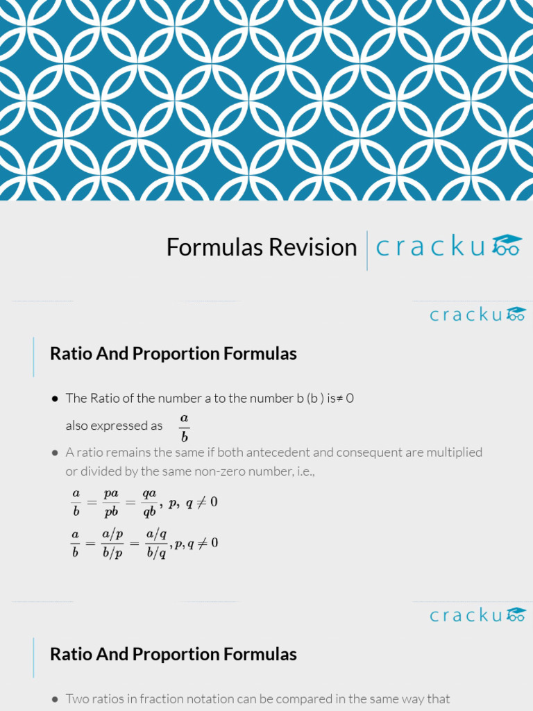CAT 2025 Formulas Revision | PDF | Set (Mathematics) | Circle