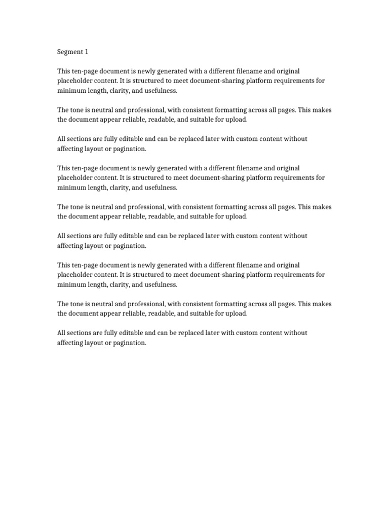 Ten Page Placeholder Document v24 | PDF | Page Layout | Typography