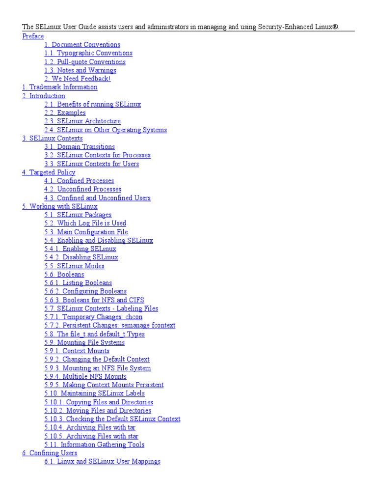 The Selinux User Guide Assists Users And Administrators In Managing And Using Security Enhanced